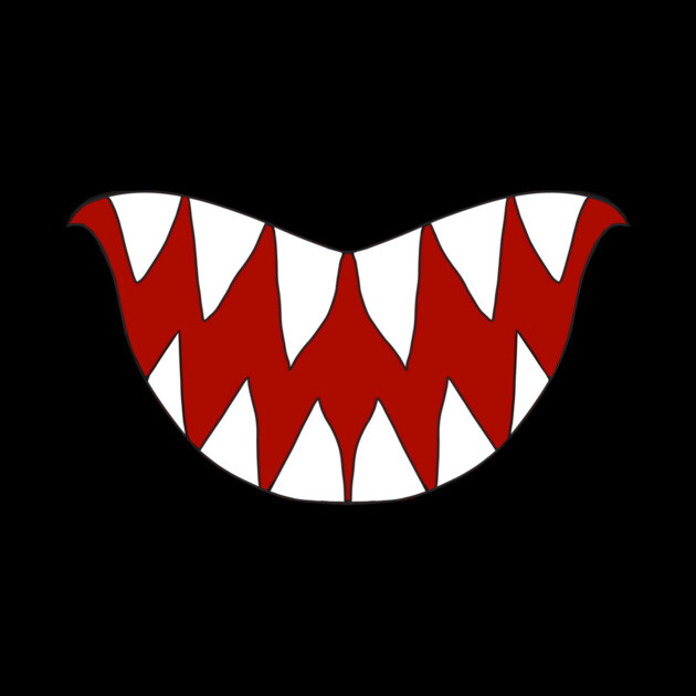 sharp teeth monster cartoon