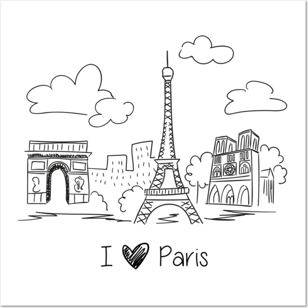 easy eiffel tower doodle