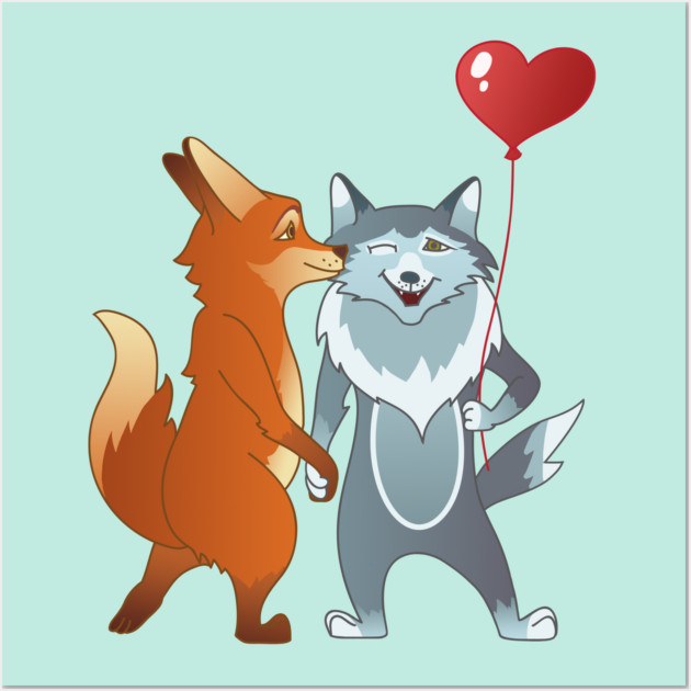 wolf fox love