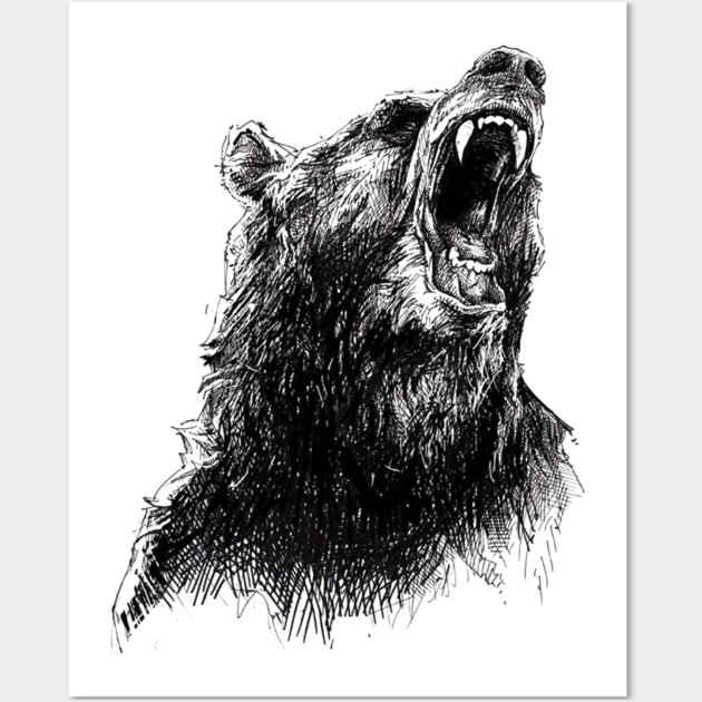 angry bear artwork