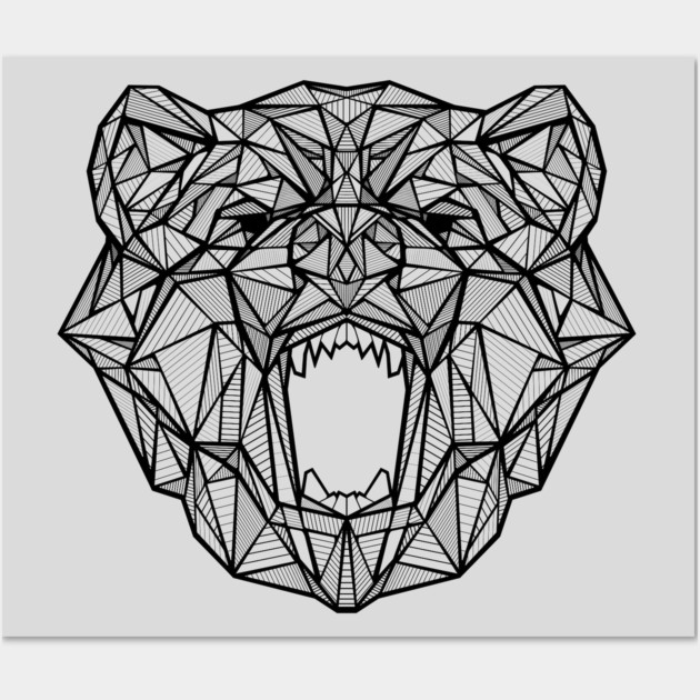 geometric bear drawing
