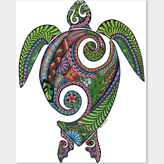 polynesian turtle drawing