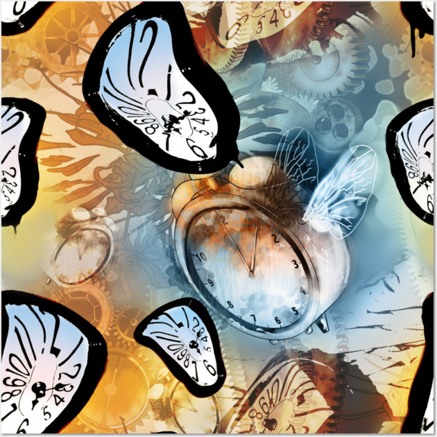 melting clock art