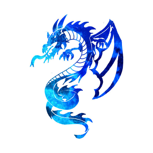 blue tattoo dragon