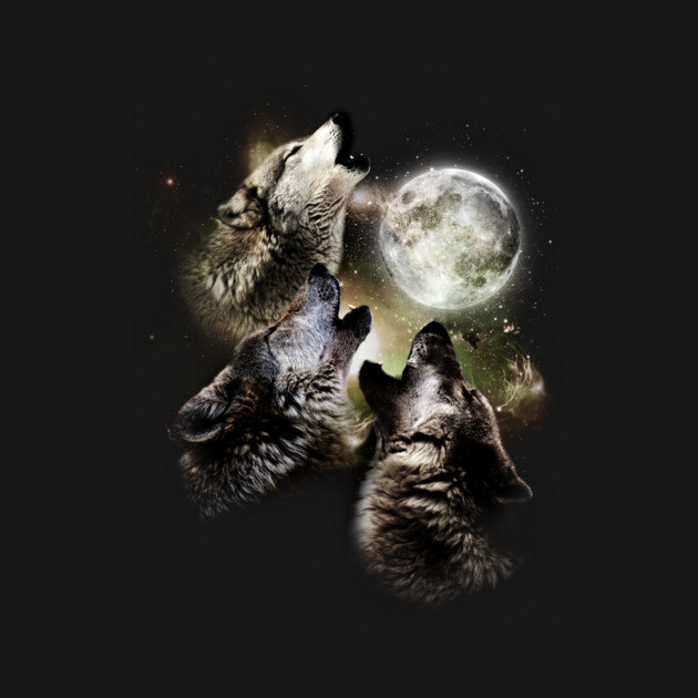 three wolves howling