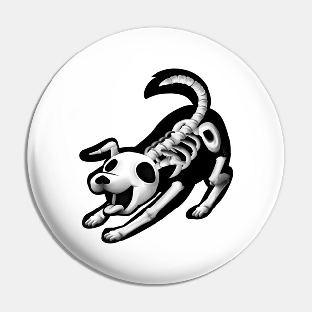 cute cartoon skeleton dog