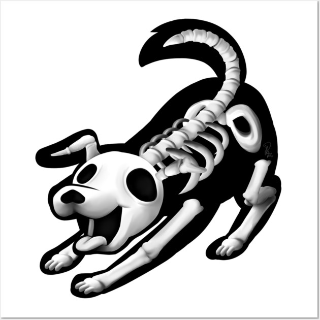 cute cartoon skeleton dog