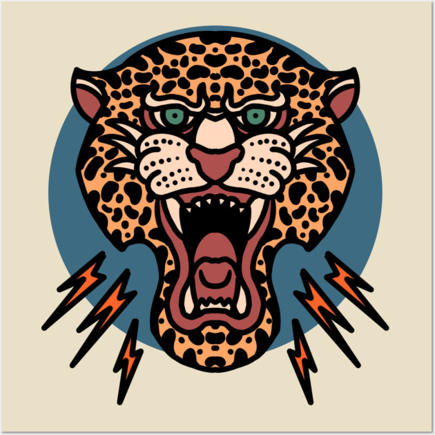 leopard roaring tattoo