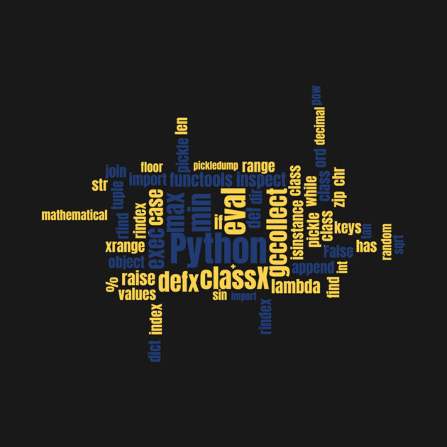 Python Wordcloud Classic Premium - Python - Pin | TeePublic