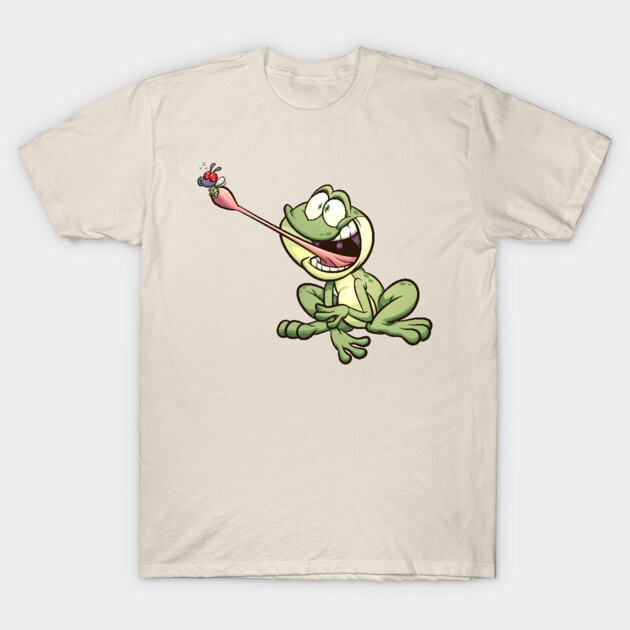 frog catching fly