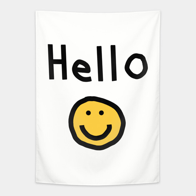 smiley face saying hello