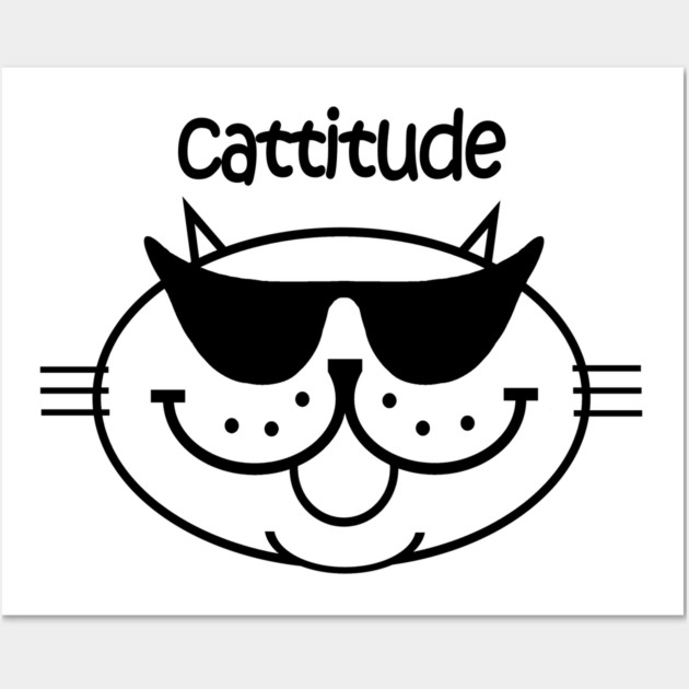 Cattitude 2 - Black Outline - Cattitude - Posters and Art Prints ...