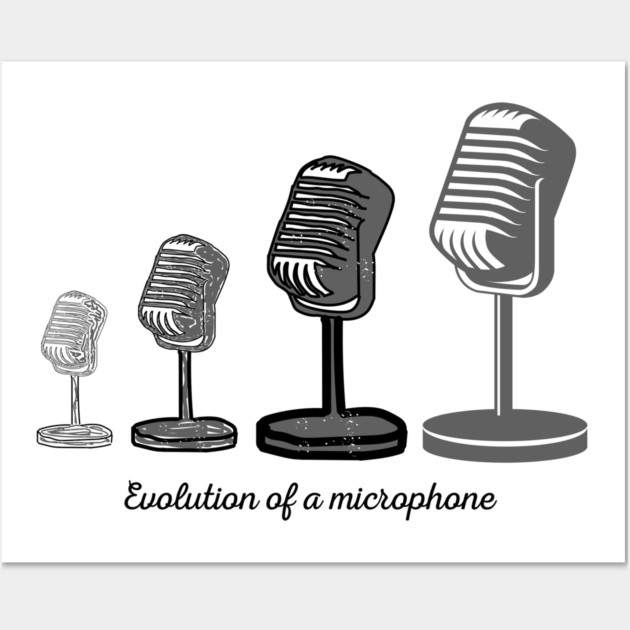 hand drawn microphone evolution - Hand Drawn Microphone - Posters and ...