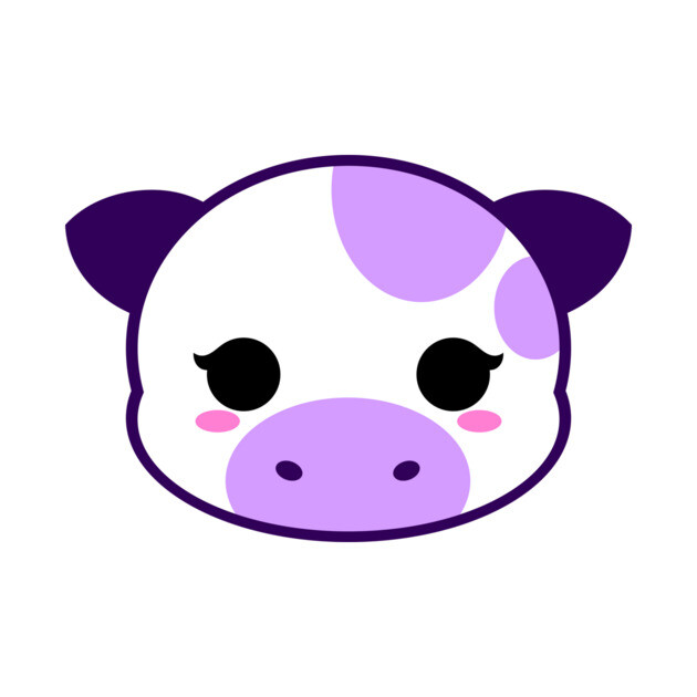 Cute Blueberry Milk Cow - Cow - T-Shirt | TeePublic