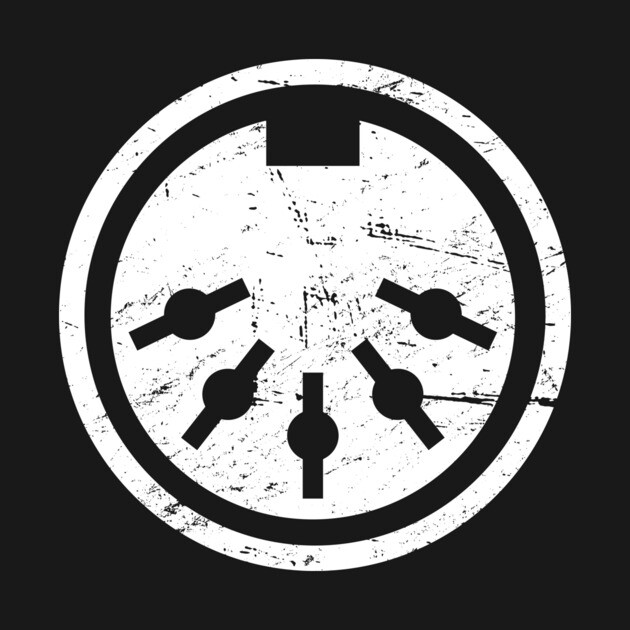 Distressed MIDI Plug | Synthesizer Design - Midi - T-Shirt | TeePublic
