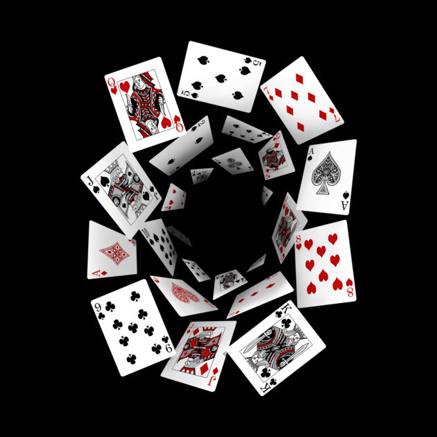 falling playing cards