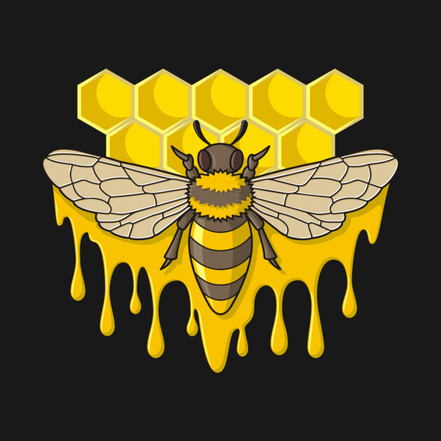 Bee on Hive with Honey Drops - Honey - Crewneck Sweatshirt | TeePublic