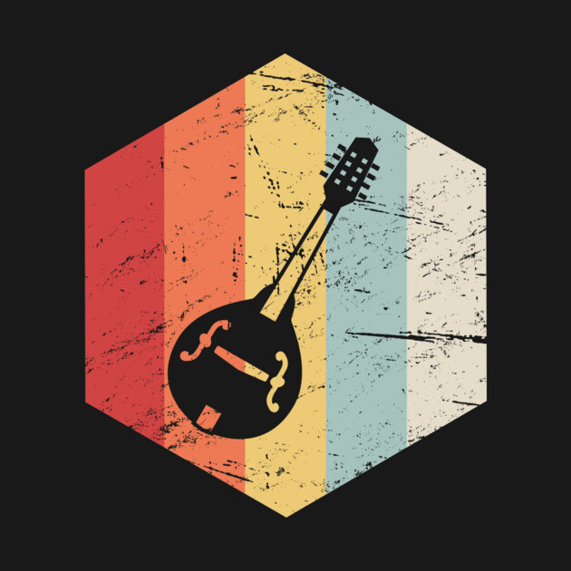 Retro Vintage Mandolin Icon - Mandolin - T-Shirt | TeePublic