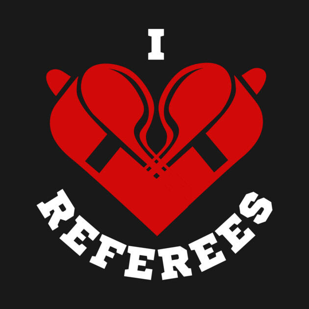 I Love Referees | Red Referee Whistles Heart - Referee - T-Shirt ...