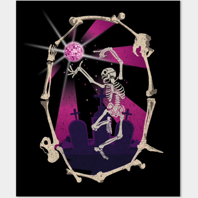 dancing skeleton print