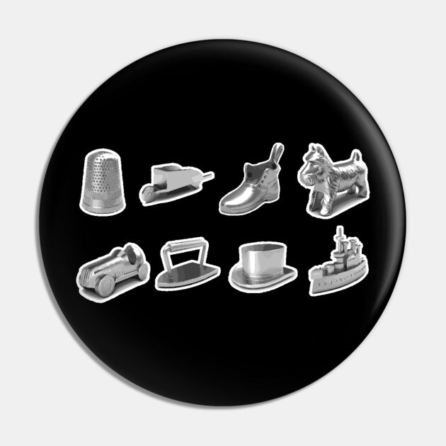 black and white monopoly pieces