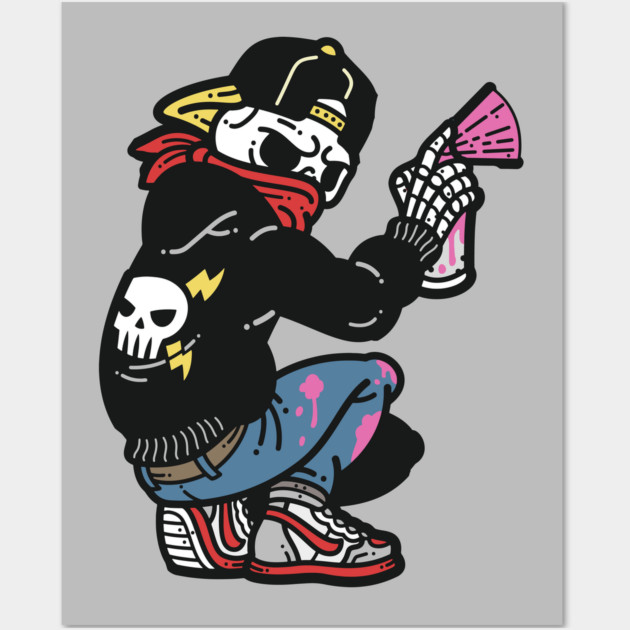 skeleton graffiti drawing