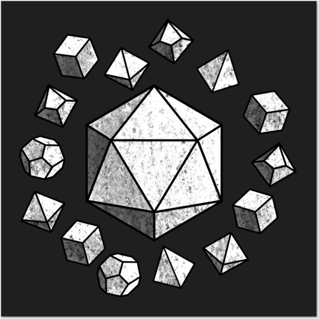 polyhedral dice drawing
