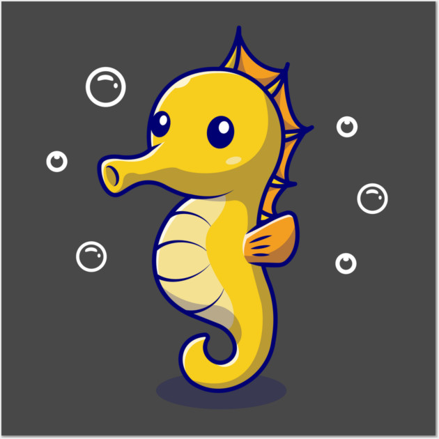 cartoon seahorse sea horse drawing