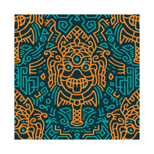 orange aztec pattern