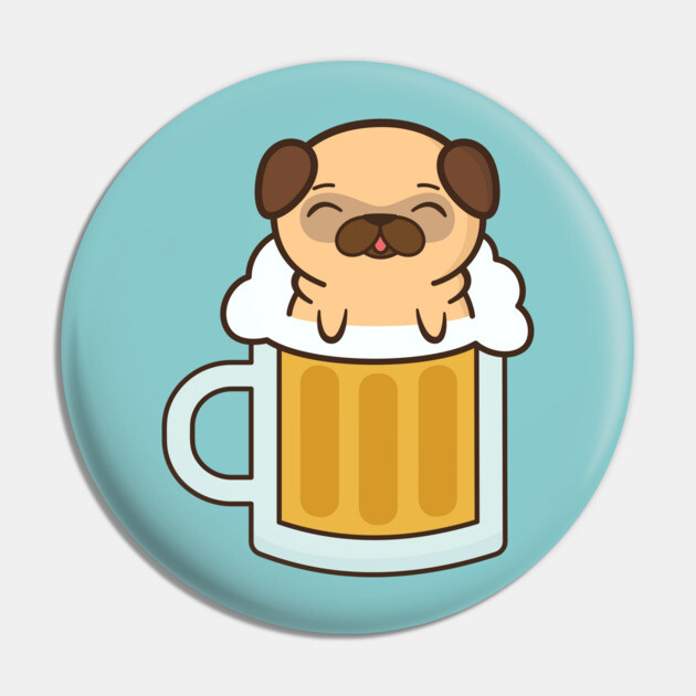 pug with beer