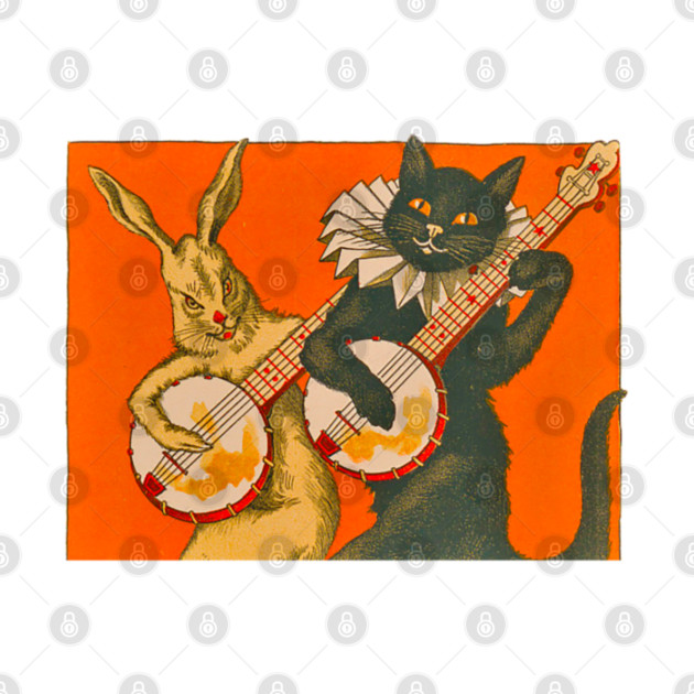 animals playing instruments drawing