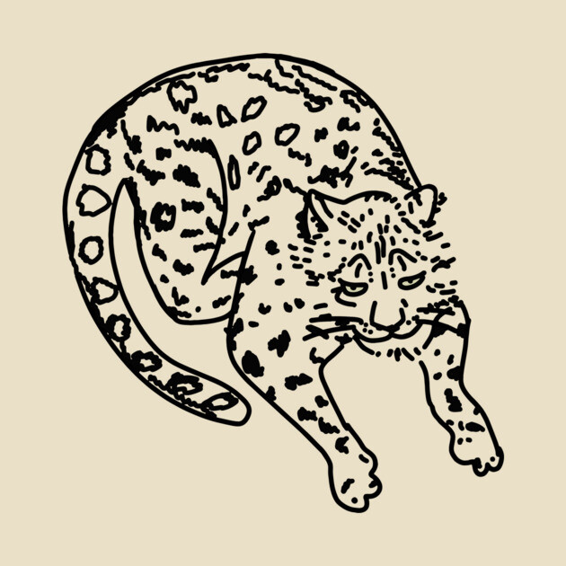 snow leopard outline