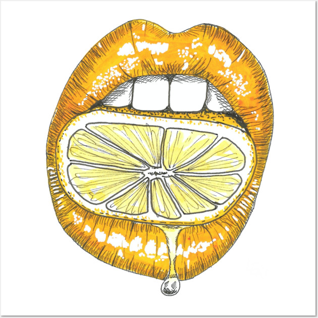 lips drawing lemon