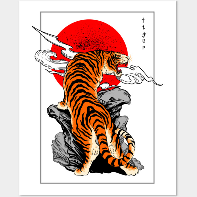 japanese tiger wall art