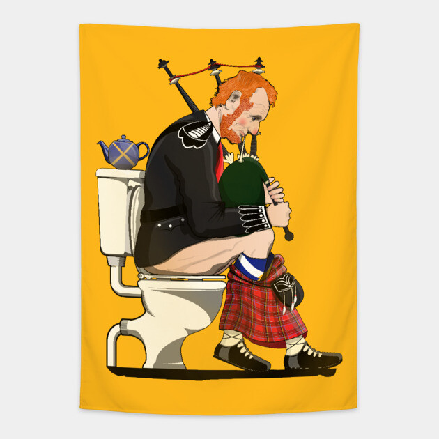 cartoon bagpipe player