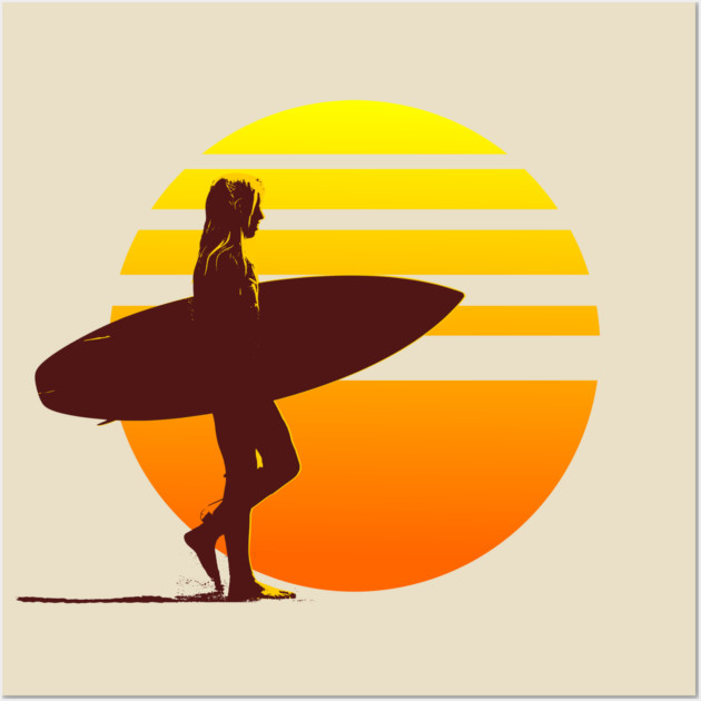 surfer sunset poster