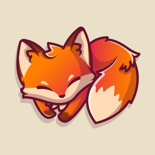 cute fox sleeping