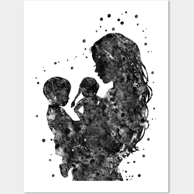 mother and son print