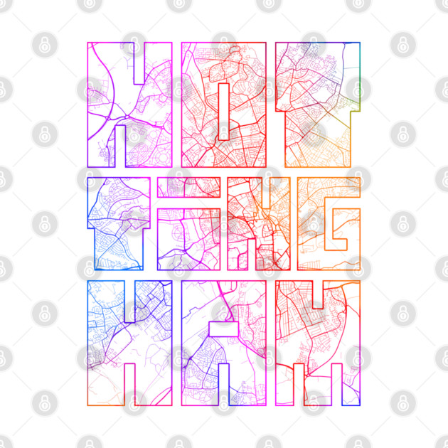 Nottingham, England City Map Typography - Colorful - Nottingham - T ...