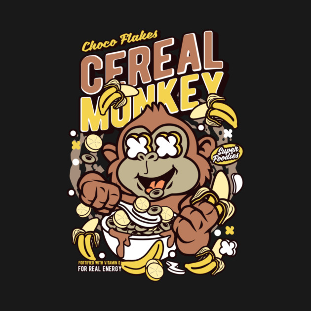 Retro Cartoon Cereal Box // Cereal Monkey Bananas // Funny Vintage ...