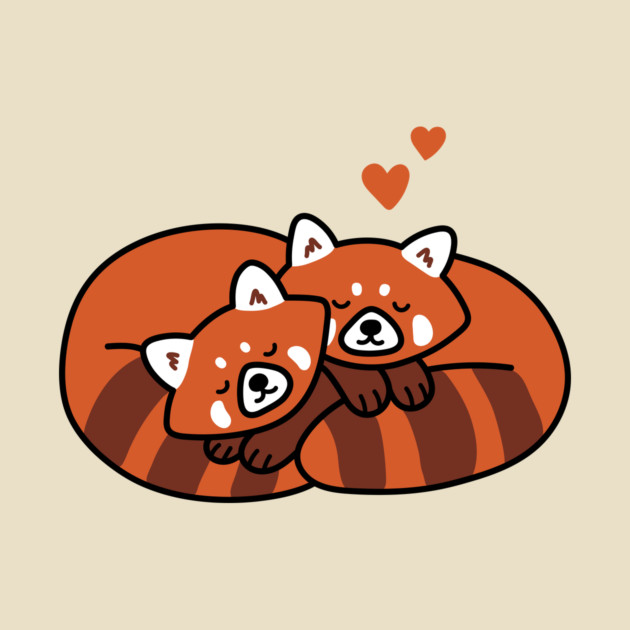 Cuddling Red Pandas - Red Panda - T-Shirt | TeePublic