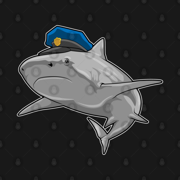 Shark Cop Police hat Police - Police - T-Shirt | TeePublic
