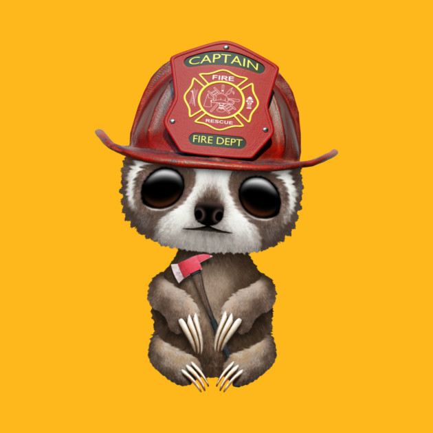 Cute Baby Sloth Firefighter - Sloth - T-Shirt | TeePublic