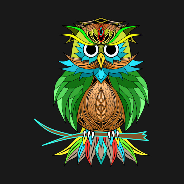 owl mandala colored