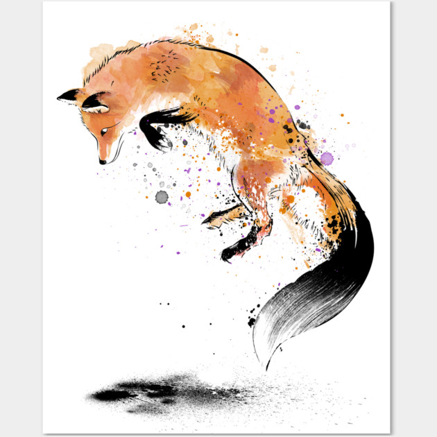 fox jumping drawing