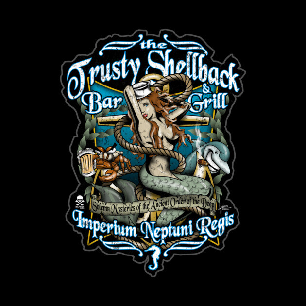 Trusty Shellback Bar & Grill - Shellback - Pin | TeePublic