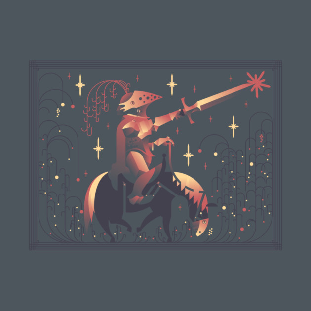 A Starry Knight (art print) - Knight - Pin | TeePublic