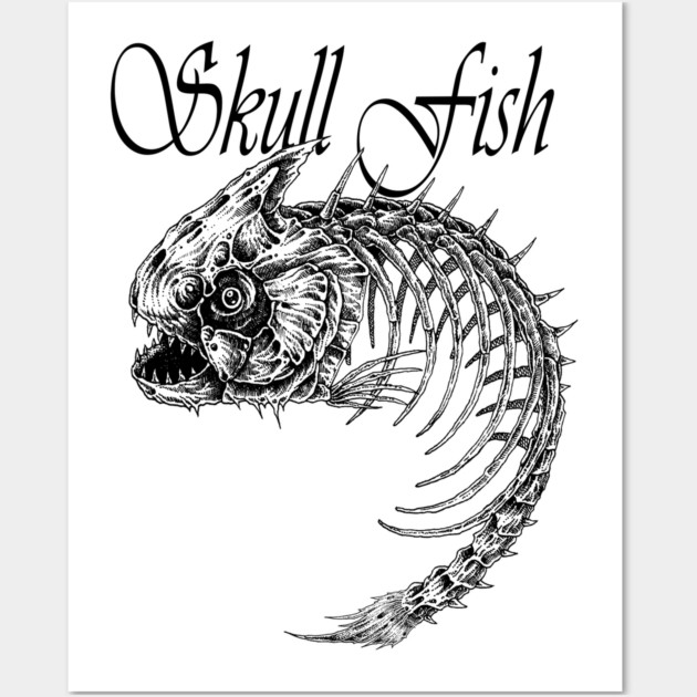 fish skull drawing