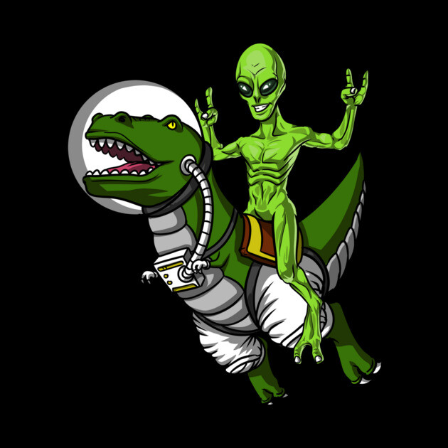 alien dinosaur cartoon