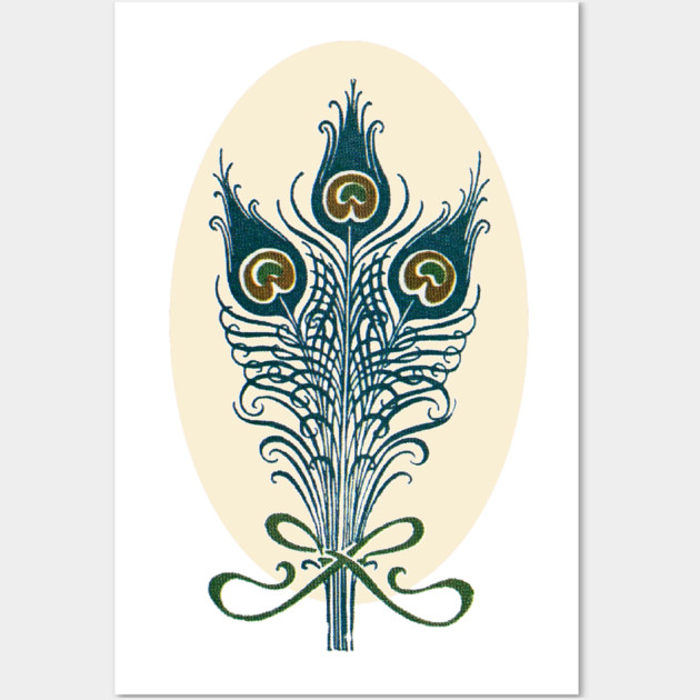 art nouveau peacock print
